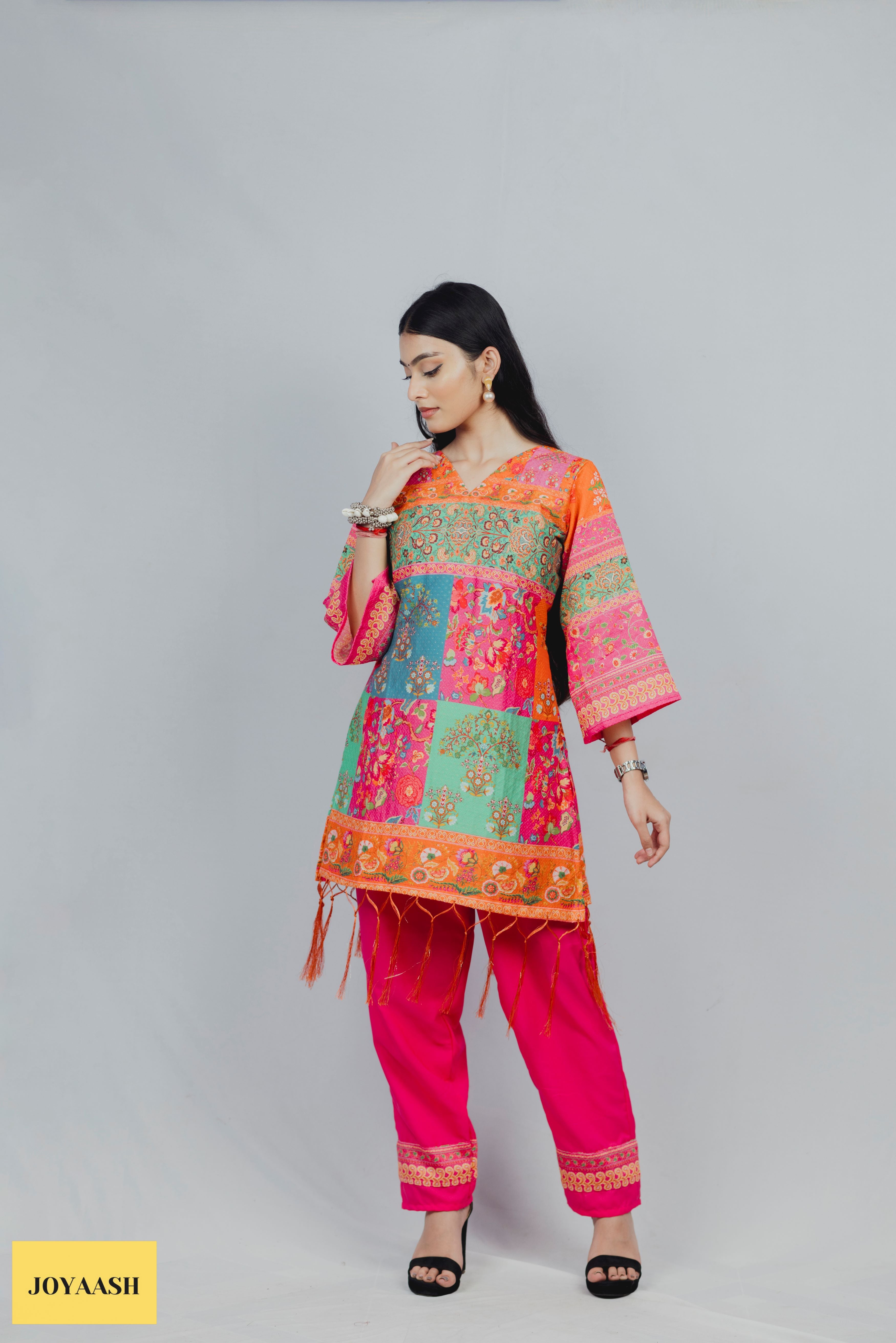 Cultural Rainbow Pixel Co-ord Set – JOYAASH: Triumph Through Fashion